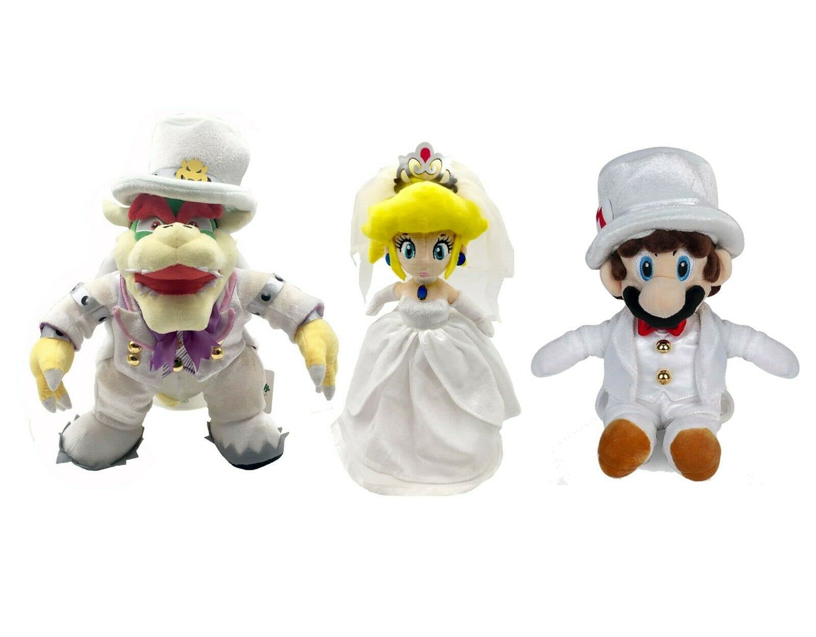 Anime Odyssey King Bowser Princess Peach Mario Wedding Dress Plush (3 ...