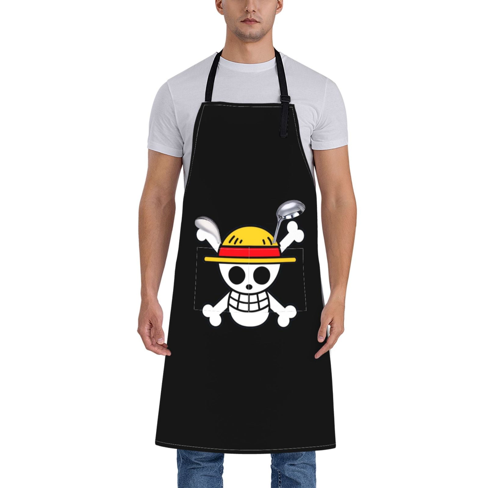 Anime One Piece Bib Apron Waterdrop Resistant Adjustable For Men, Chef ...