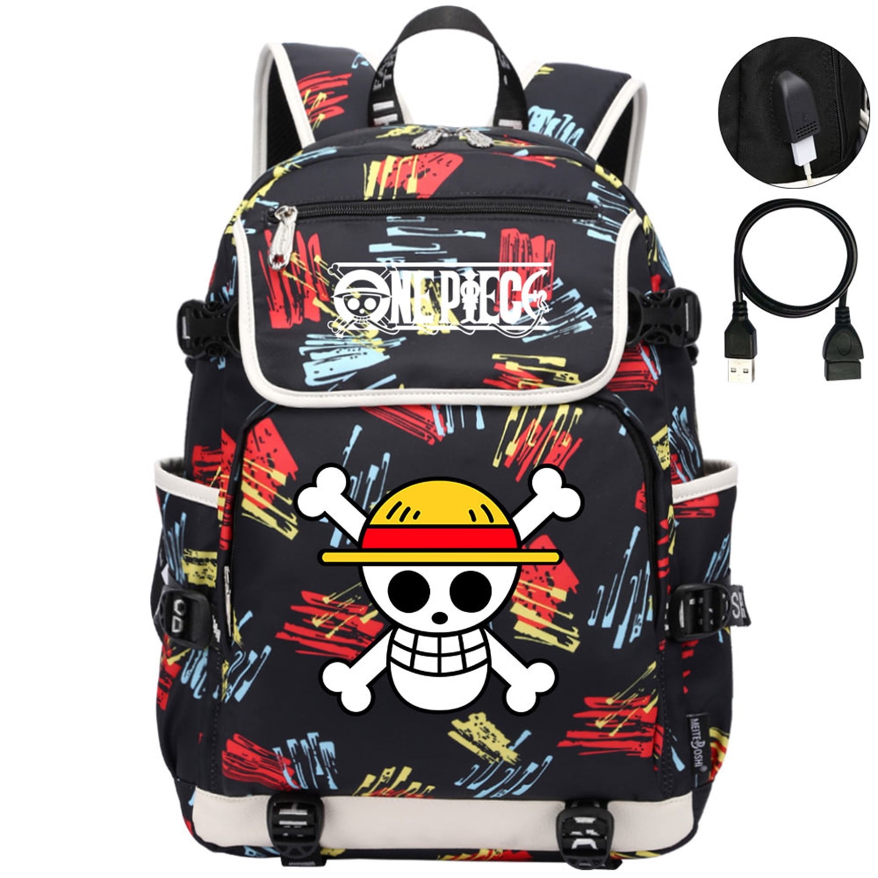 Anime One Piece Classic Backpack,Student Casual Bookbag Large Capacity ...