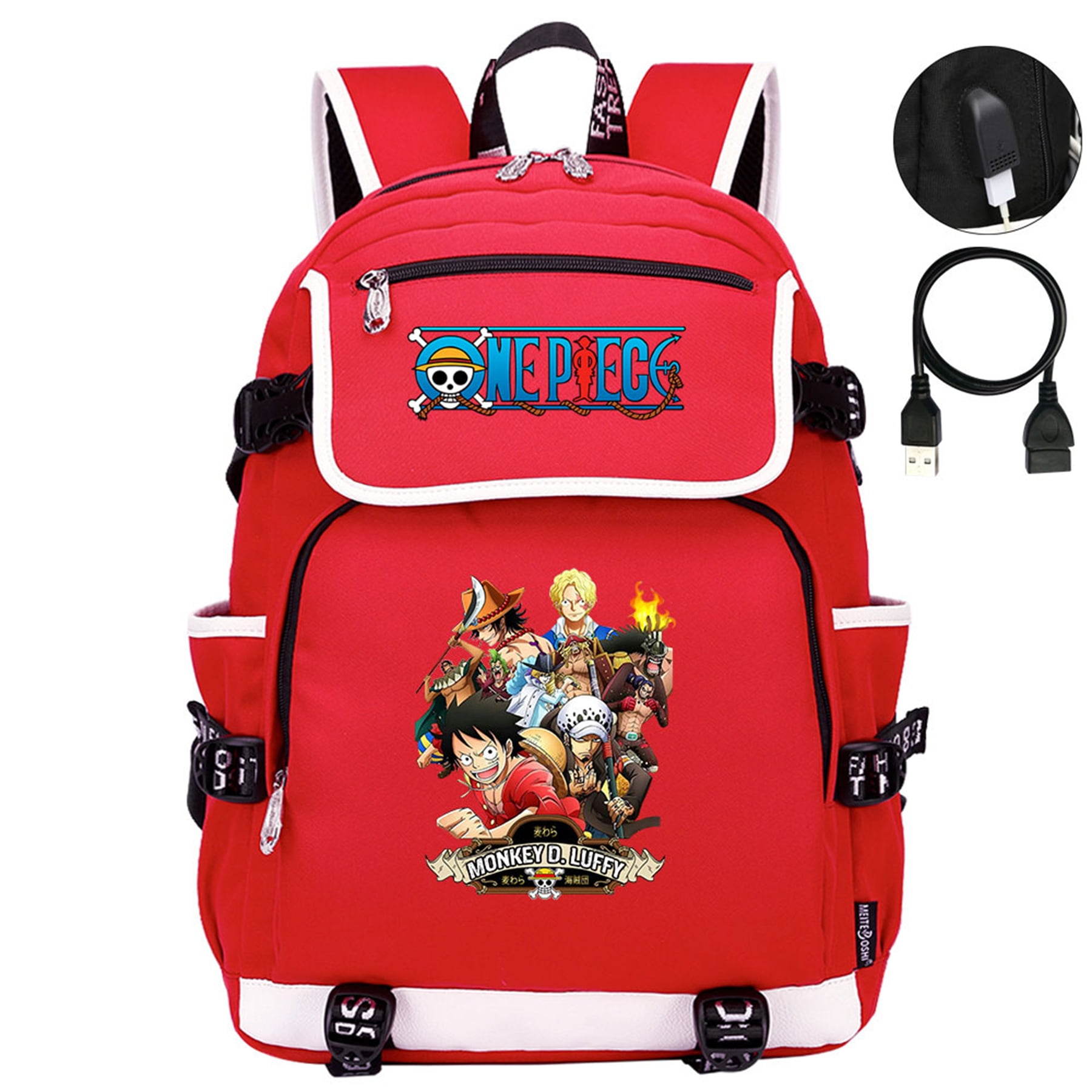 Anime One Piece Classic Backpack,Student Casual Bookbag Large Capacity ...