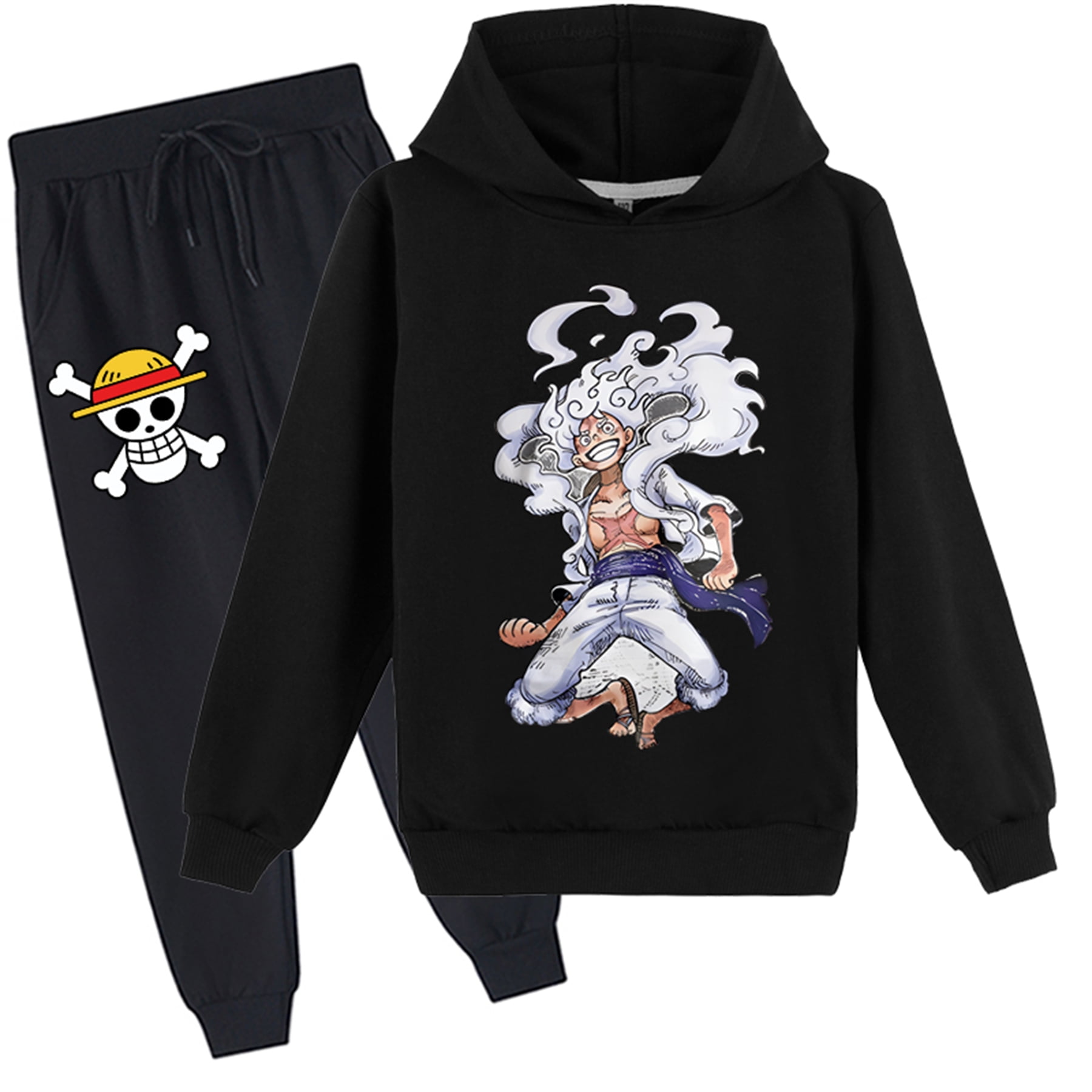 Anime One Piece Graphic Long Sleeve Hoodies and Jogger Pant Casual 2 ...