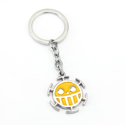 Anime One Piece Logo Metal Keychains Straw Hat Pirates Luffy Chopper ...