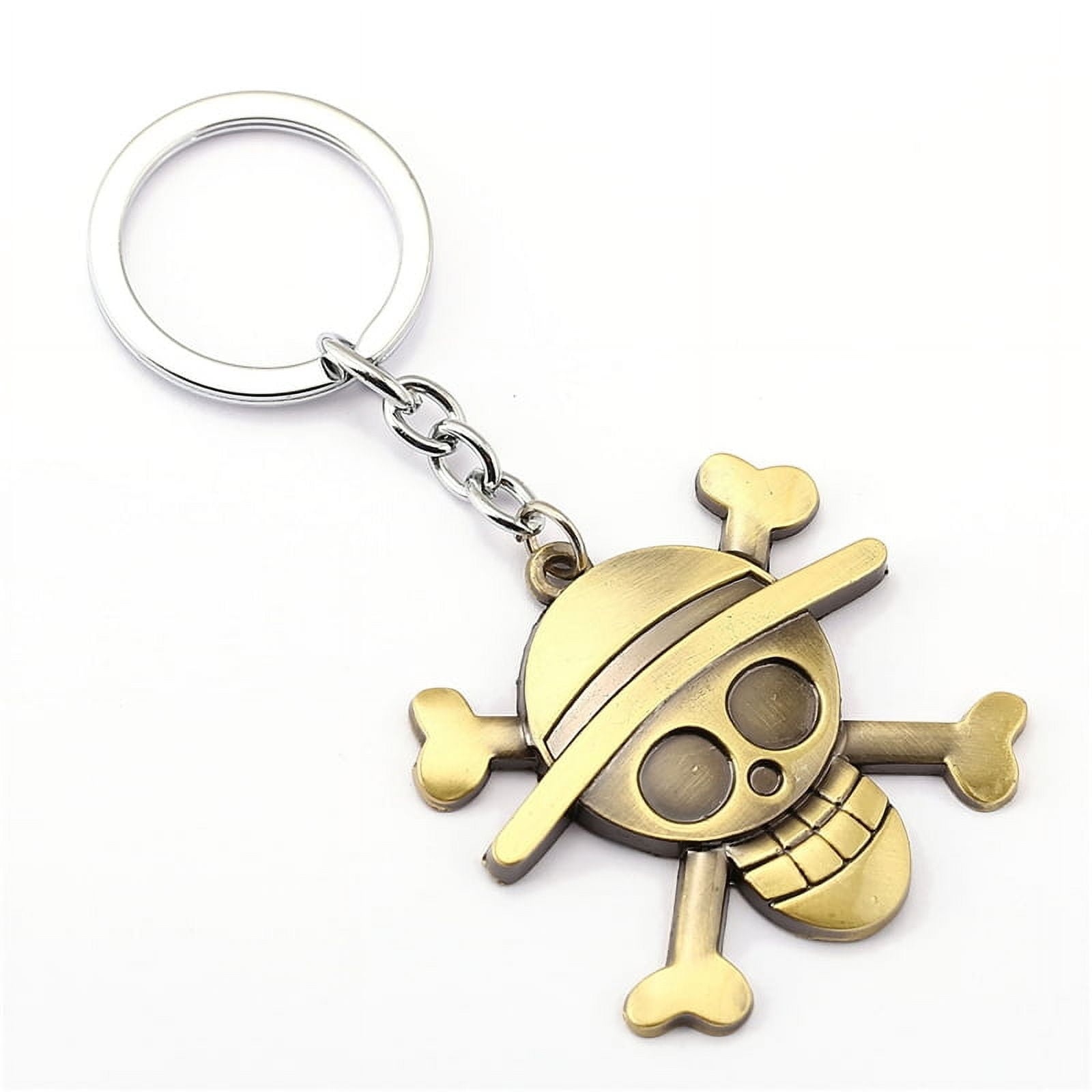 Anime One Piece Logo Metal Keychains Straw Hat Pirates Luffy Chopper ...