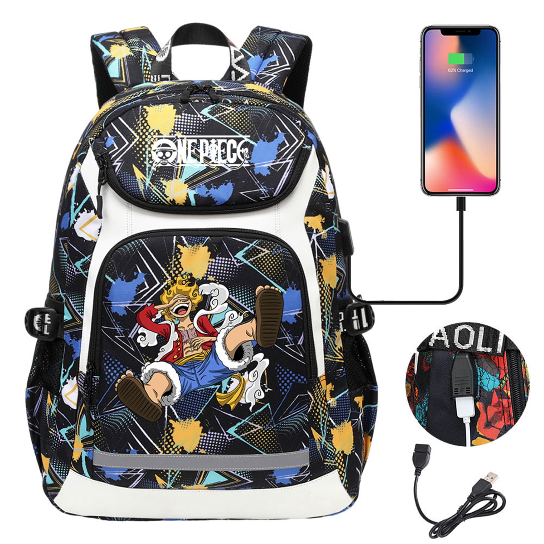 Anime One Piece Luffy Backpack Lightweight Schoolbag Student ...