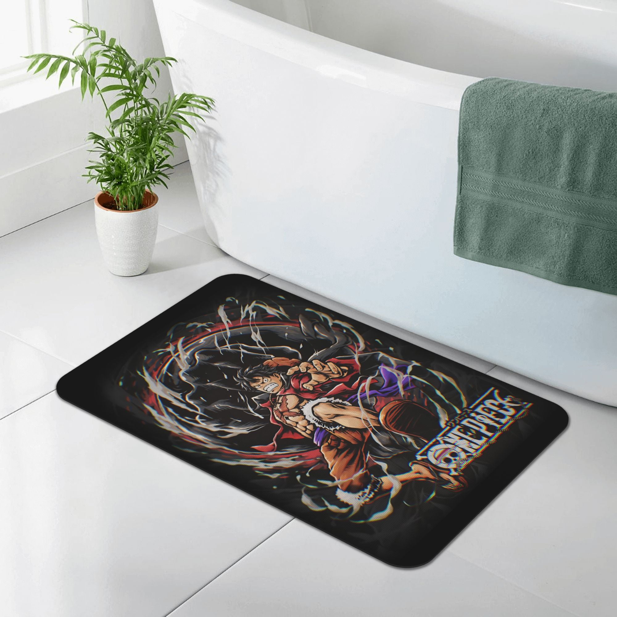 Anime One Piece Luffy Bath Mat Diatomaceous Earth Shower Mat Non-Slip ...