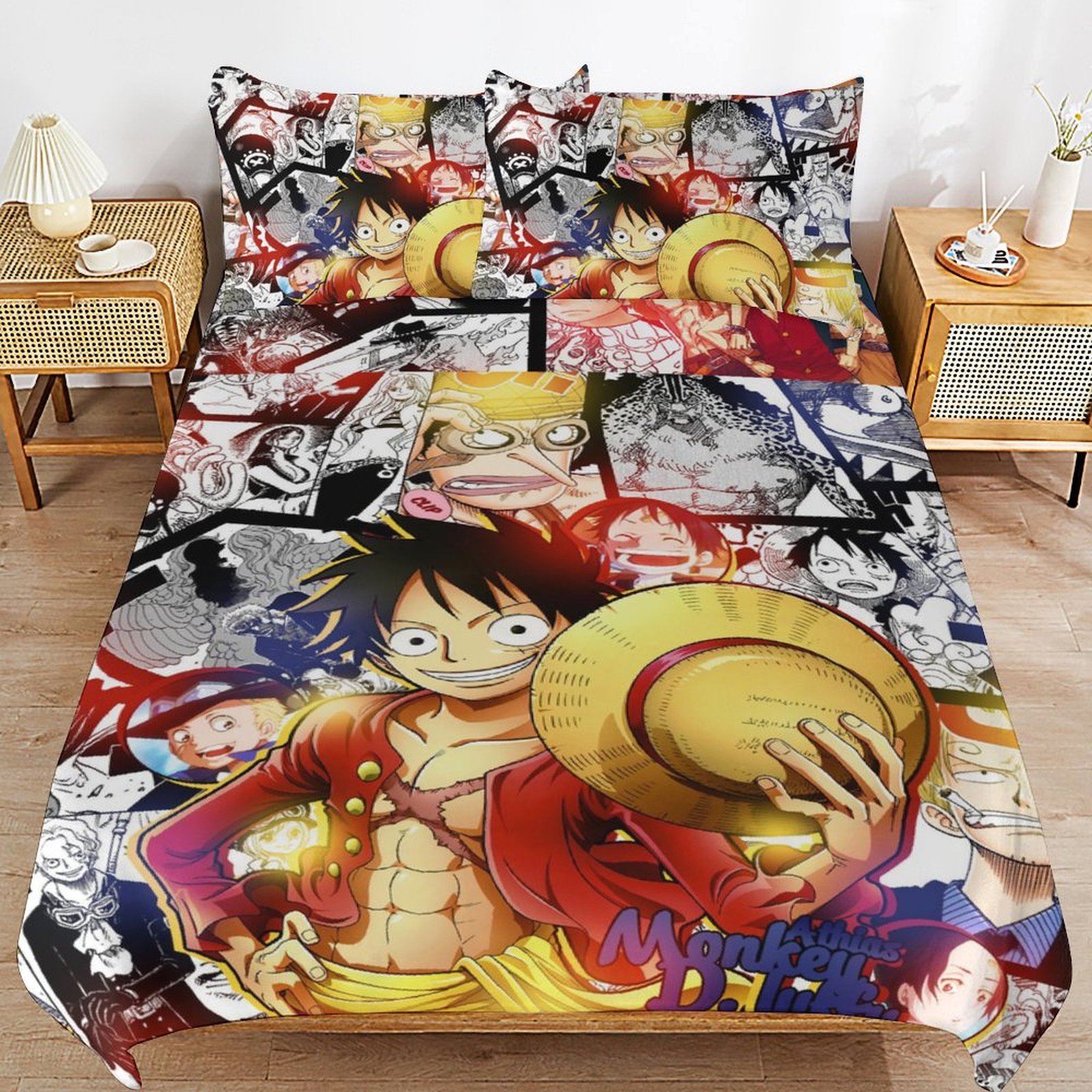Anime One-Piece Luffy Bed Duvet Cover Microfiber Bedding Sets 3D ...
