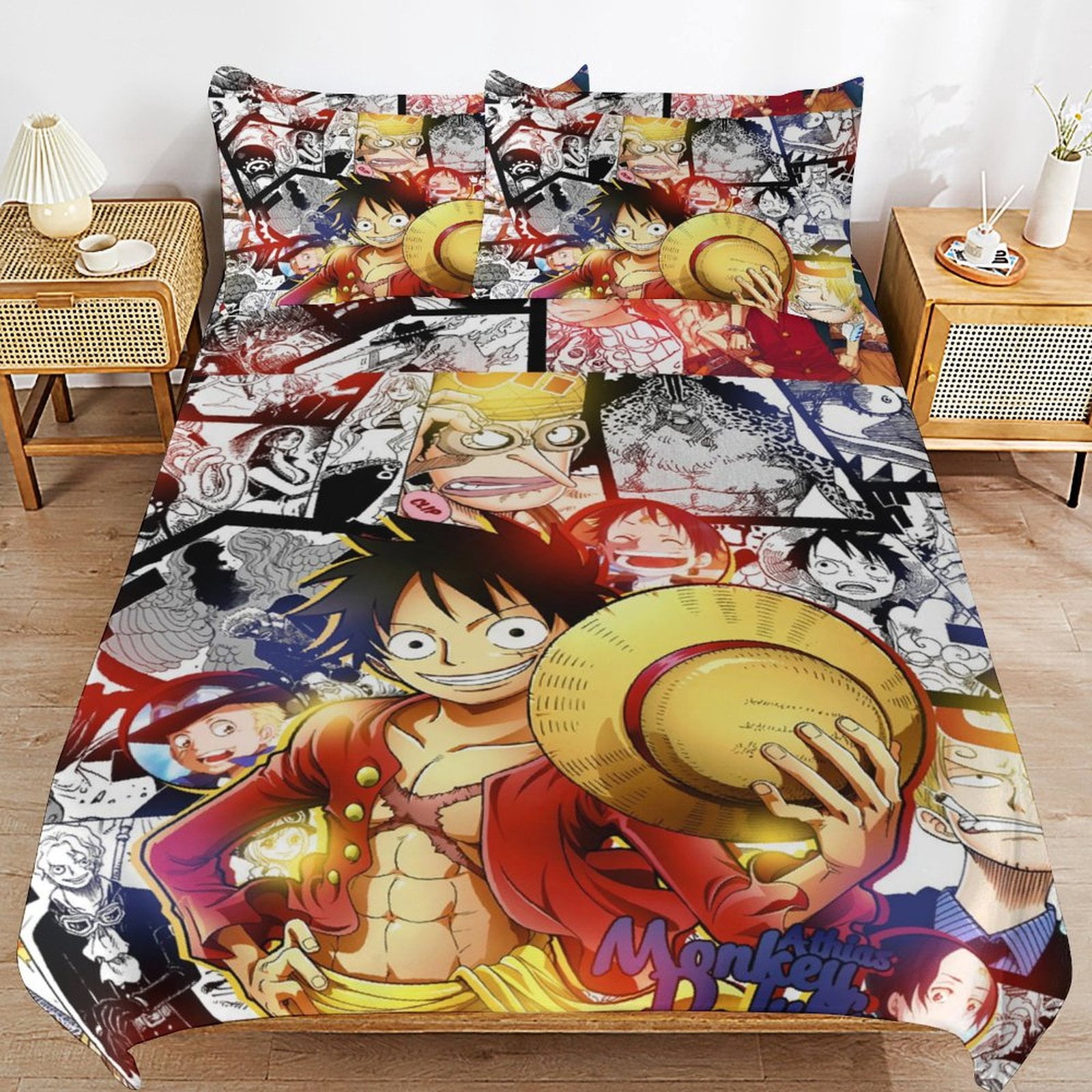 Anime One-Piece Luffy Bed Duvet Cover Microfiber Bedding Sets 3D ...