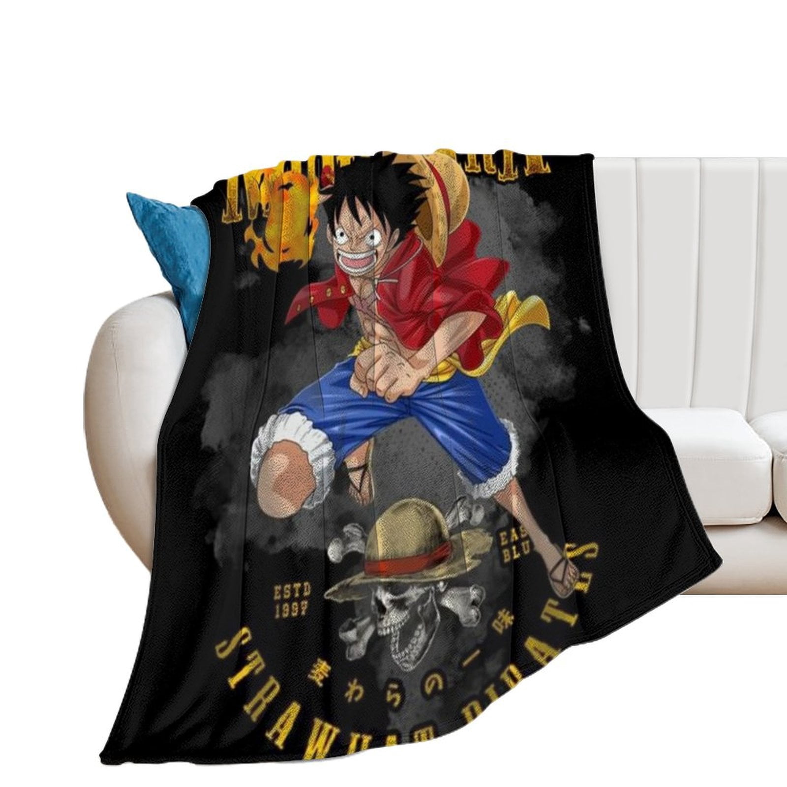Anime One Piece Luffy Blanket for Bed Sofa Flannel Throw Blanket One ...
