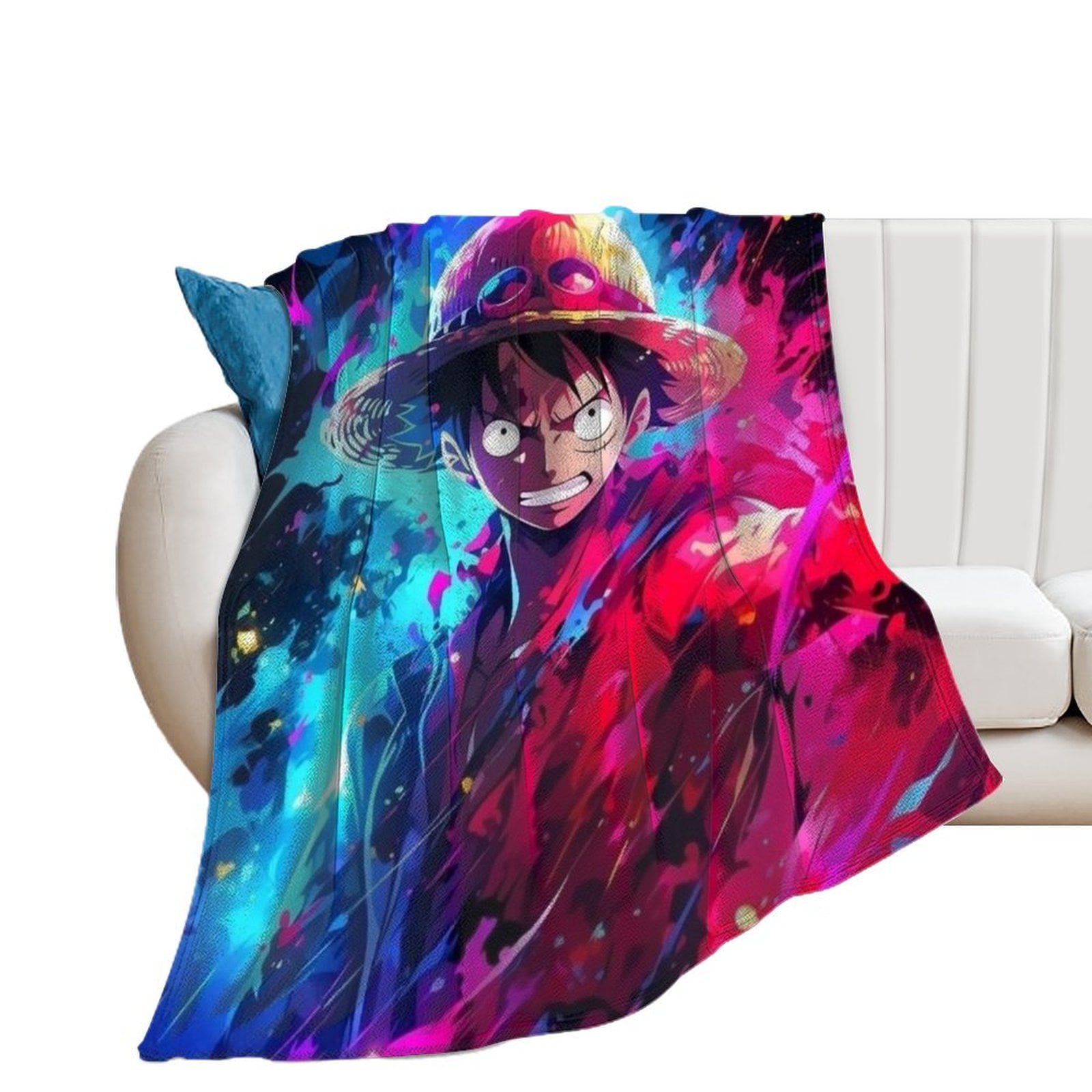 Anime One Piece Luffy Blanket for Bed Sofa Flannel Throw Blanket One ...