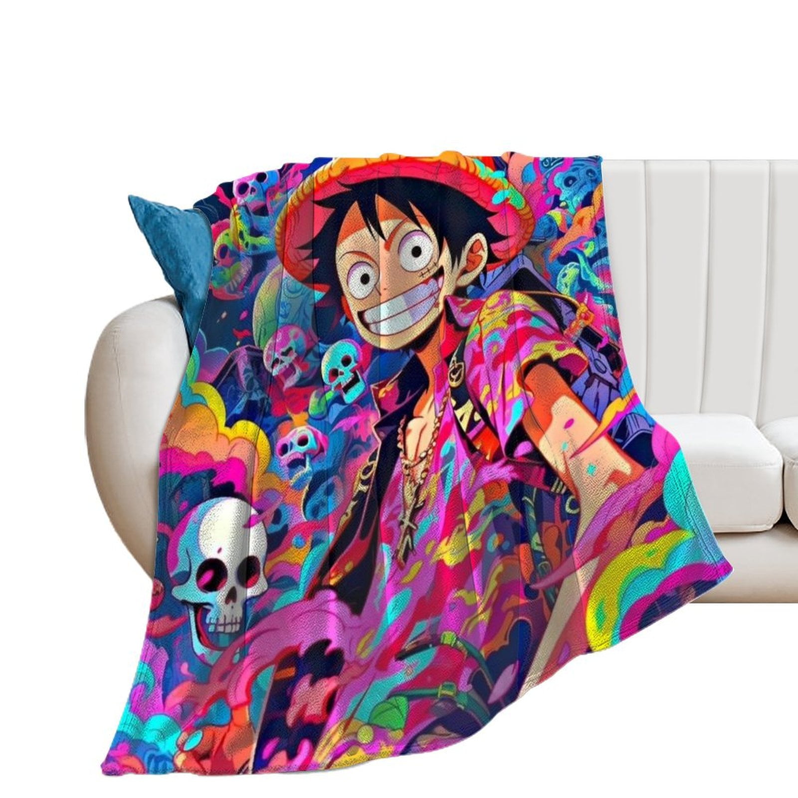 Anime One Piece Luffy Blanket for Bed Sofa Flannel Throw Blanket One ...
