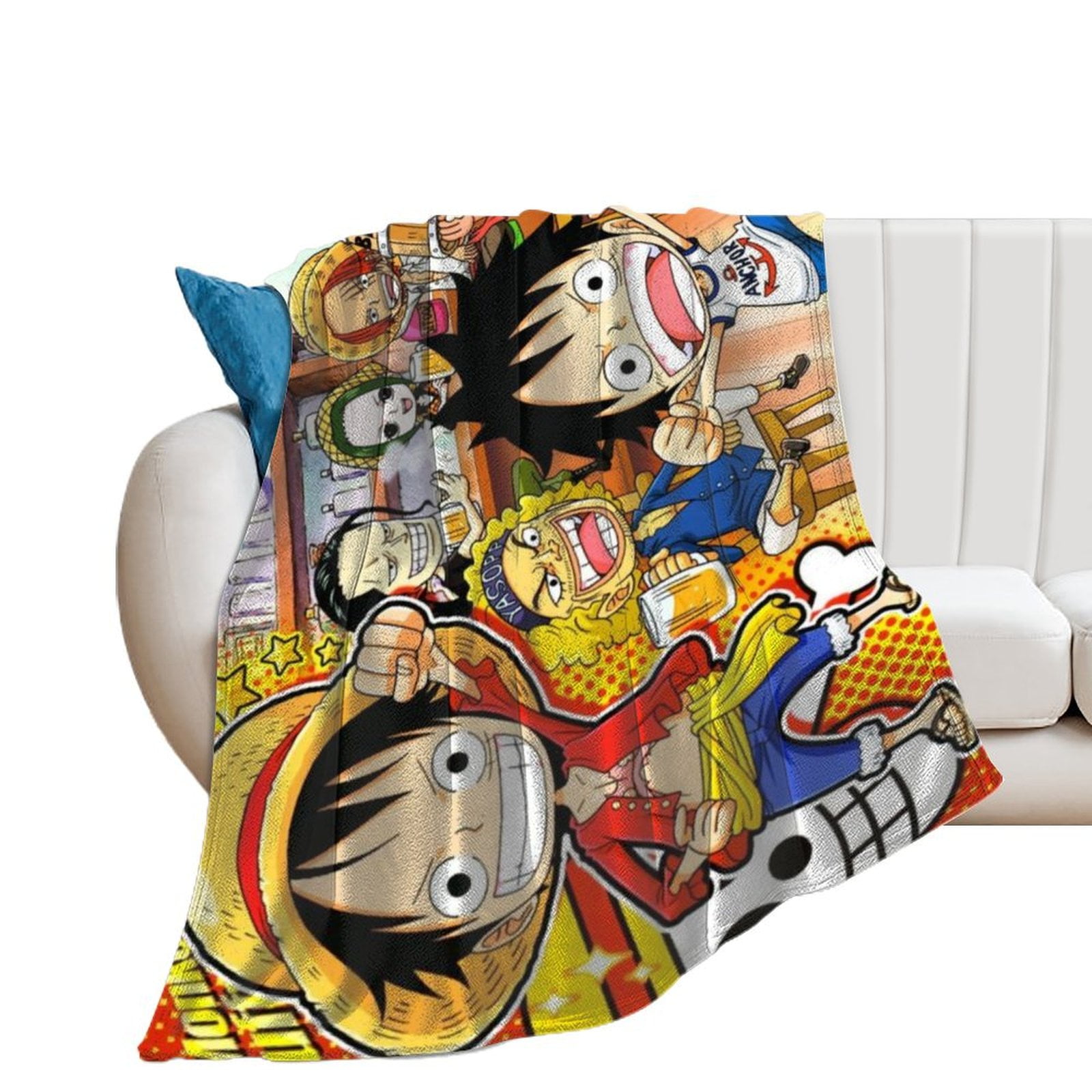 Anime One Piece Luffy Blanket for Bed Sofa Flannel Throw Blanket One ...