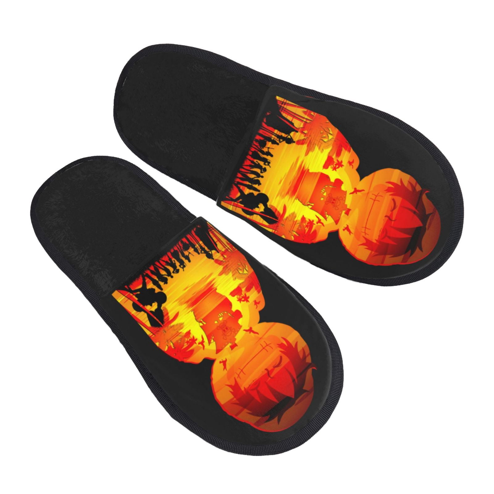 Anime One-Piece Luffy Furry Slippers For Men Women Fuzzy House Slippers ...