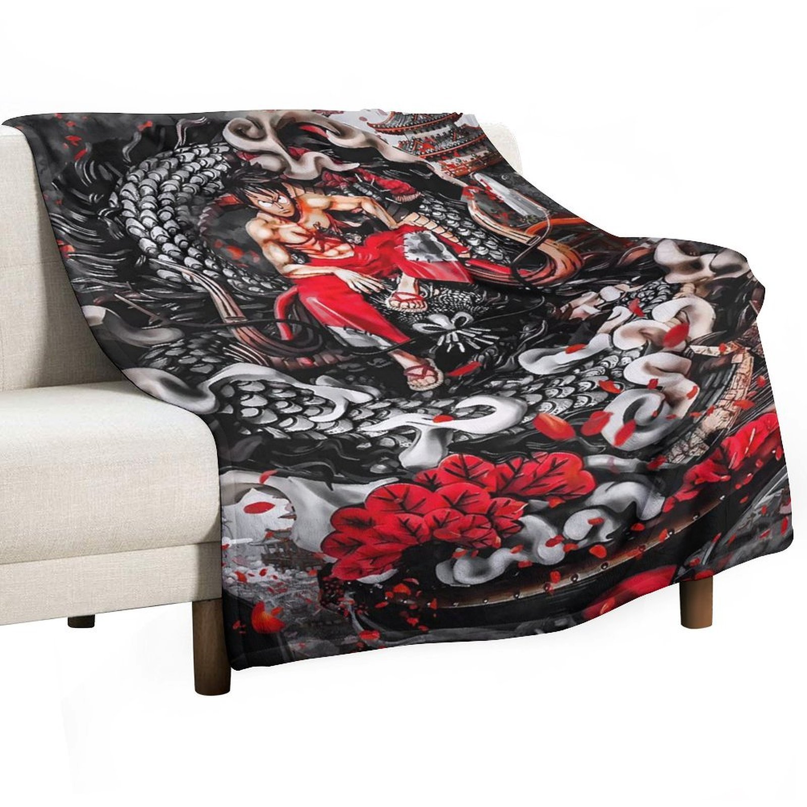 Anime One Piece Luffy And Kaido Luxury Flannel Blanket - Super Soft ...