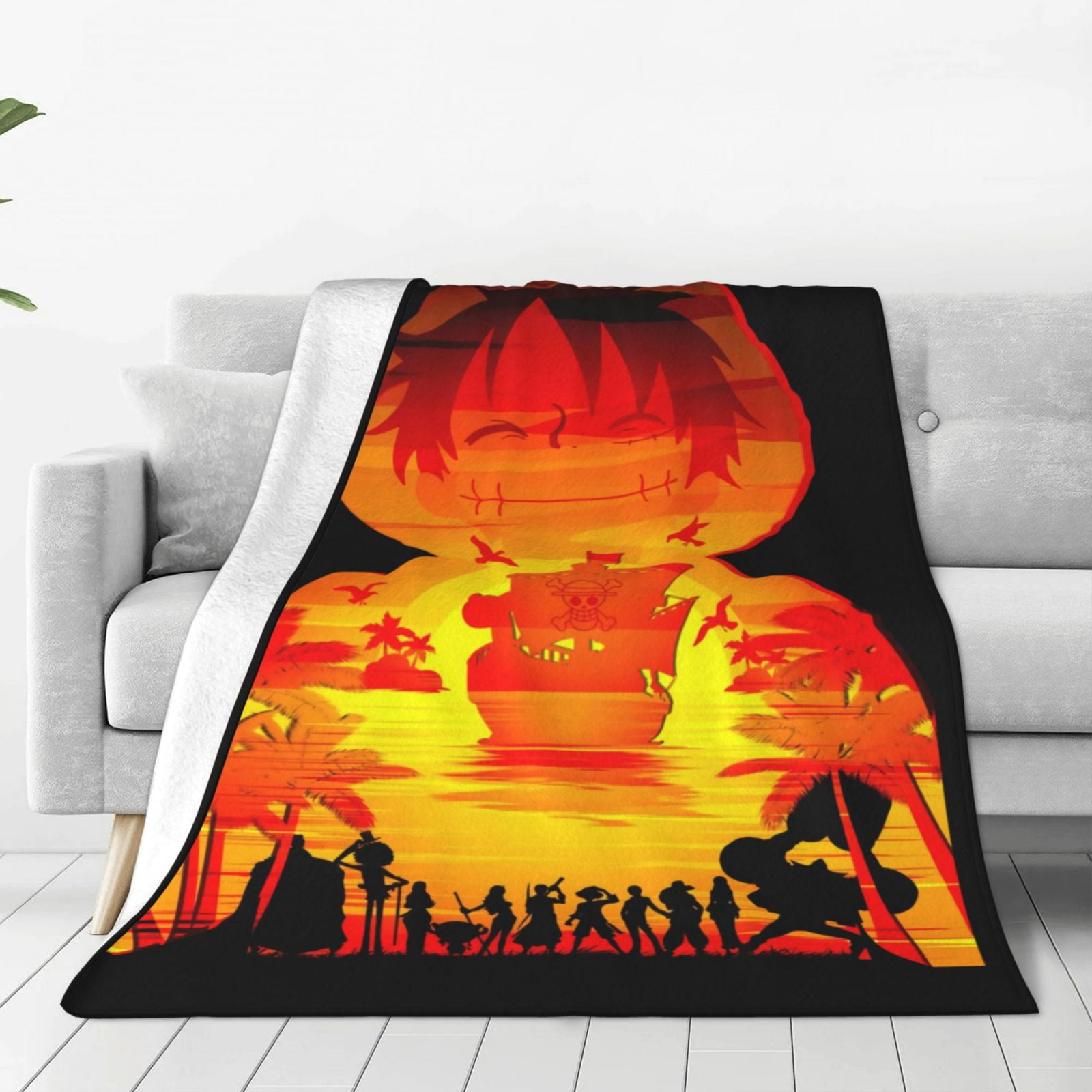 Anime One-Piece Luffy Throw Blanket Couch Bed Sofa Soft Lightweight ...