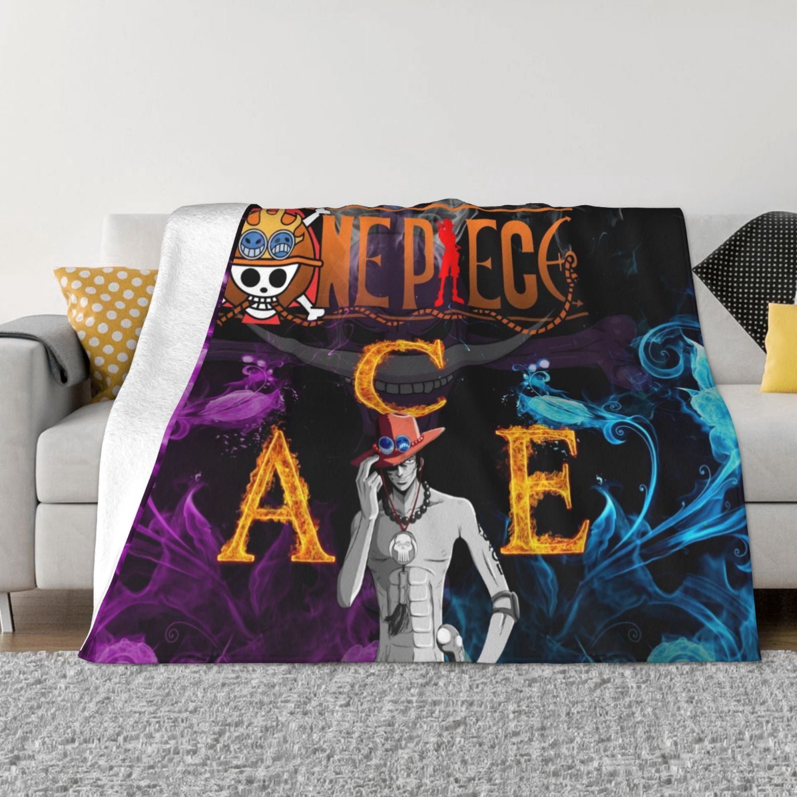 Anime One-Piece Luffy Throw Blanket Couch Bed Sofa Soft Lightweight ...
