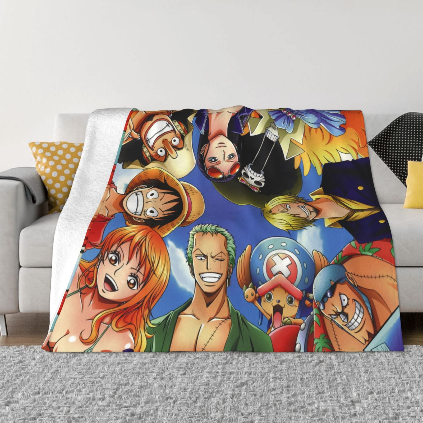 Anime One-Piece Luffy Throw Blanket Couch Bed Sofa Soft Lightweight ...