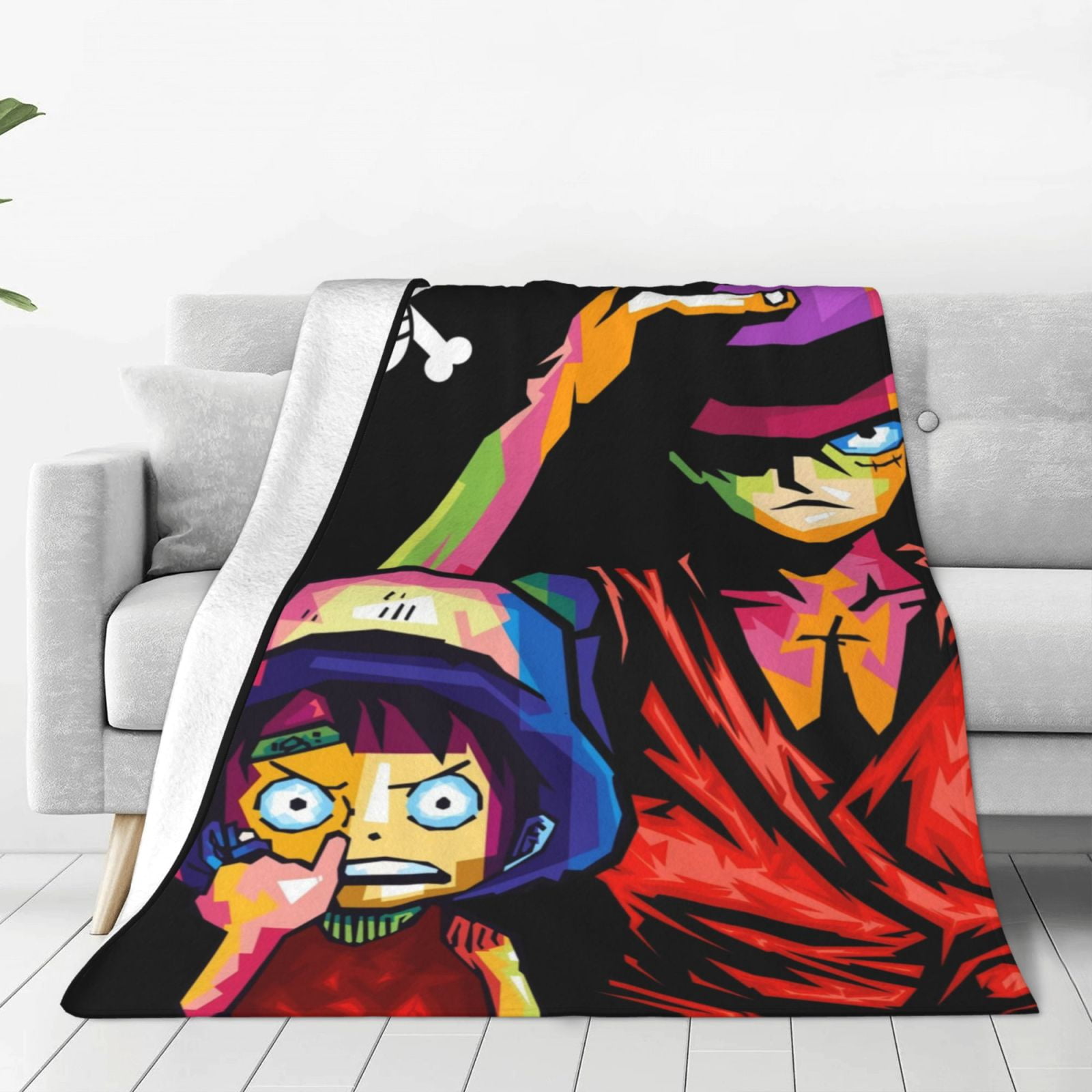 Anime One-Piece Luffy Throw Blanket Couch Bed Sofa Soft Lightweight ...