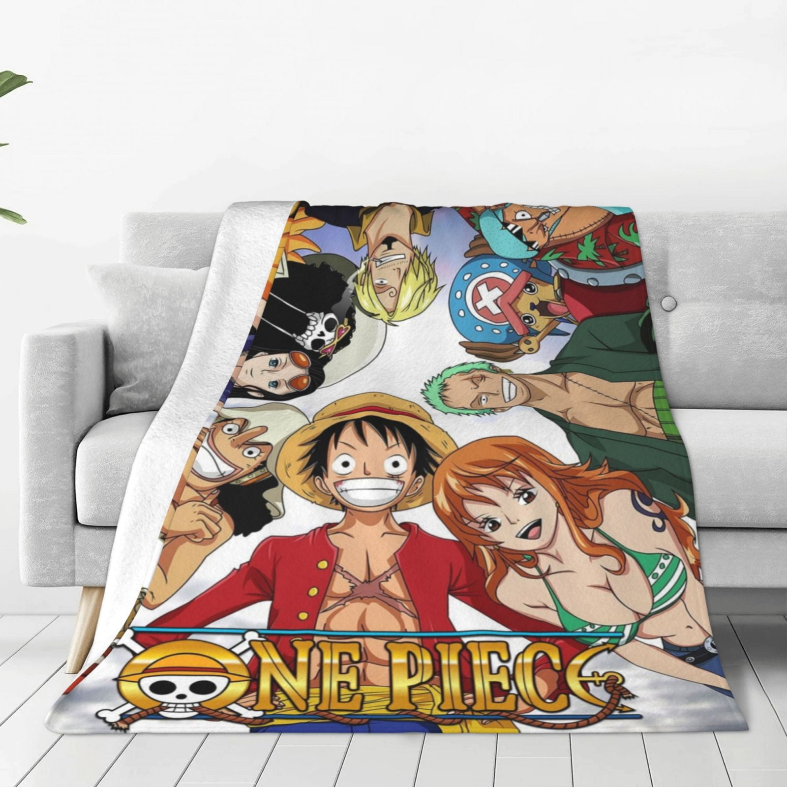Anime One-Piece Luffy Throw Blanket Couch Bed Sofa Soft Lightweight ...