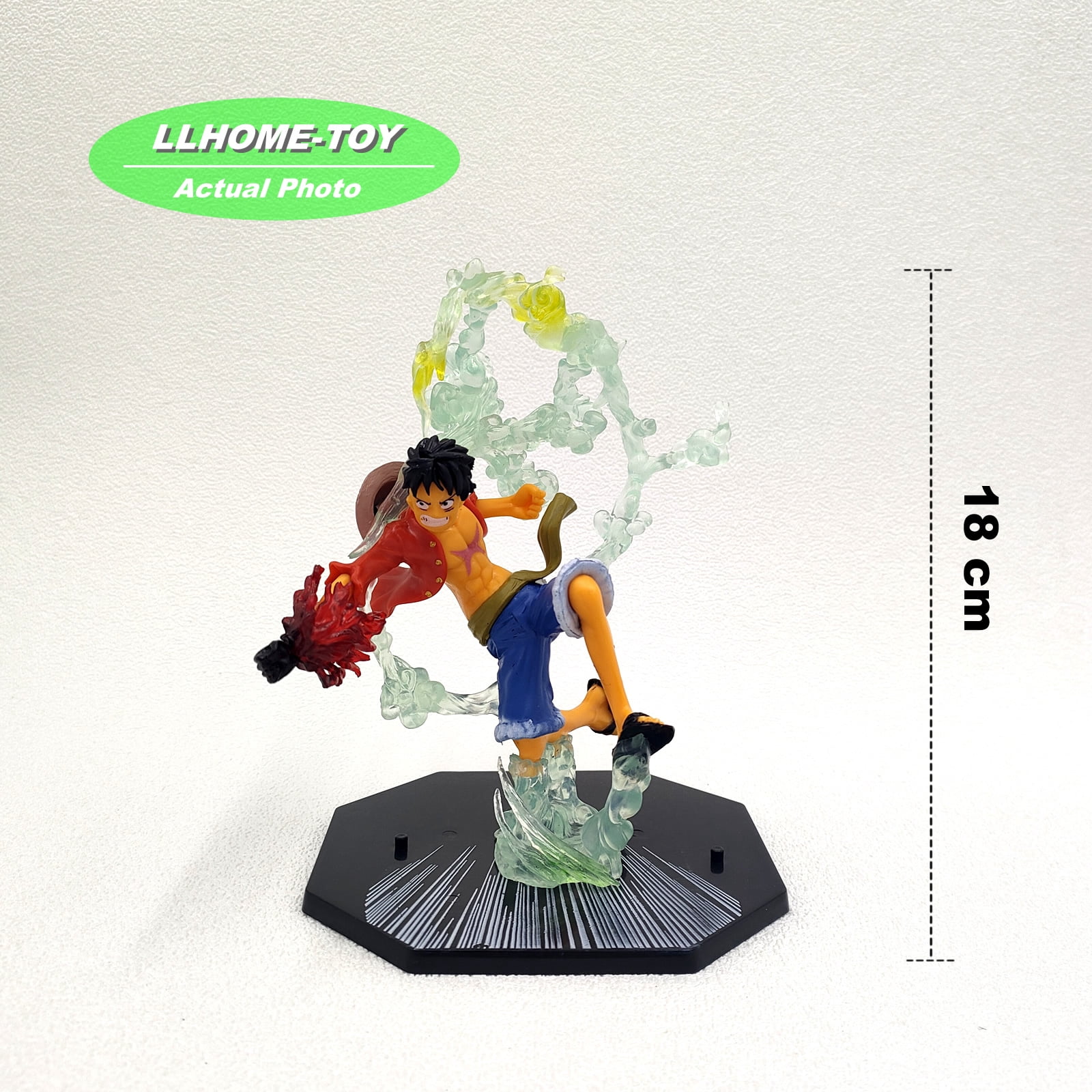 Anime One Piece Monkey D Luffy Battle Special Color Fire Figure Statue ...