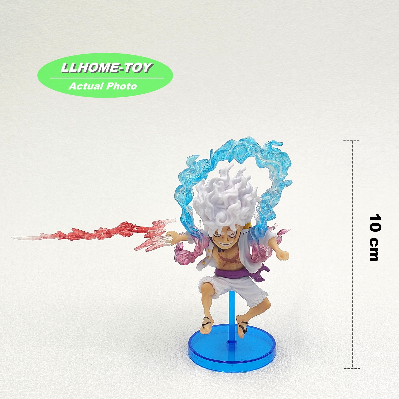 Anime One Piece Nika Monkey D Luffy Gear 5th Thunder Cake Topper Figure ...