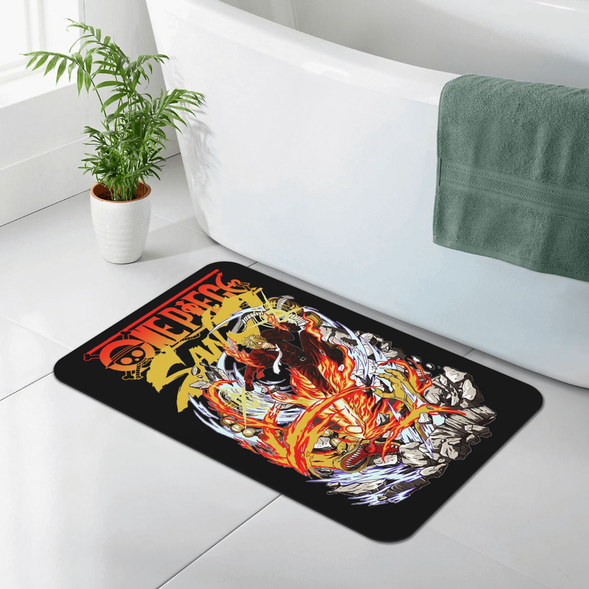 Anime One Piece Sanji Bath Mat Diatomaceous Earth Shower Mat Non-Slip ...