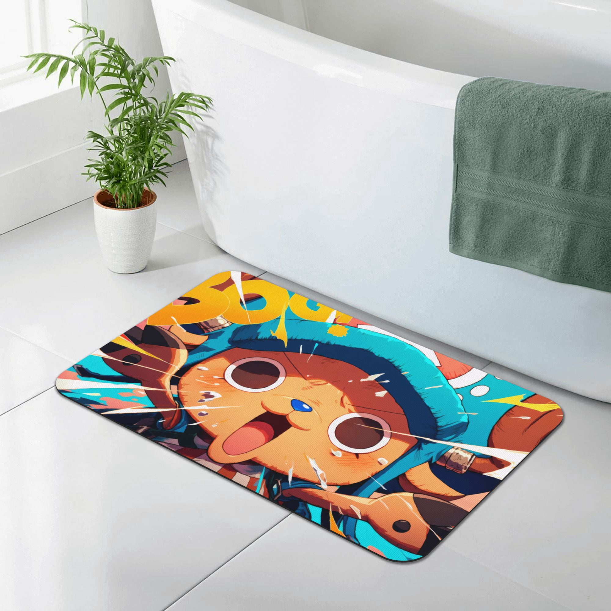 Anime One Piece Tony Chopper Bath Mat Diatomaceous Earth Shower Mat Non ...