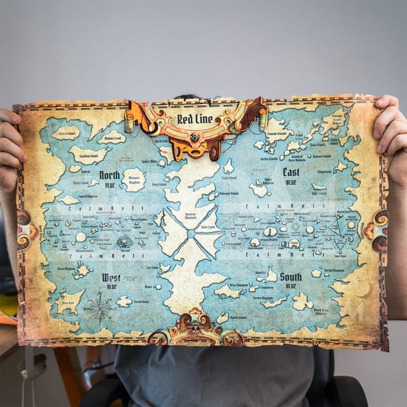 Anime One Piece World Map: Canvas Scroll, Fan Art Gift 8x12 UNFRAMED ...
