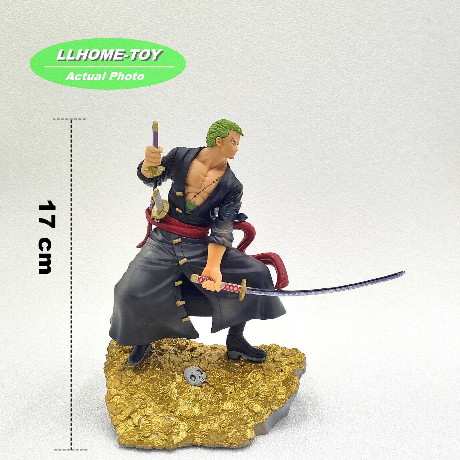 Anime One Piece ZERO Roronoa Zoro treasure Gold Figure Statue Toy Doll ...