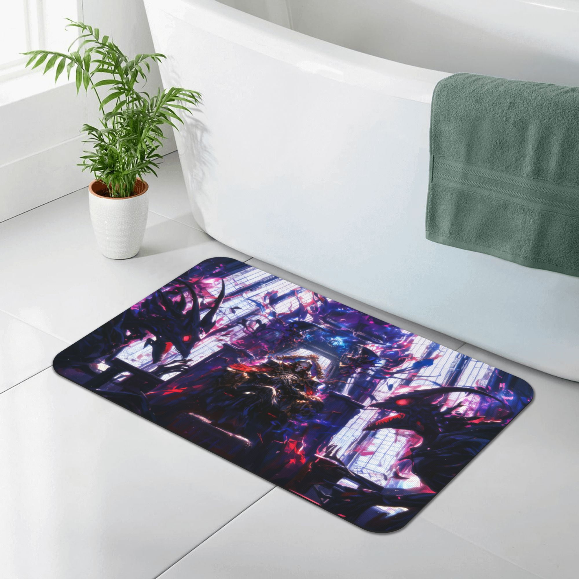 Anime Overlord Ainz Ooal Gown Bath Mat Diatomaceous Earth Shower Mat ...