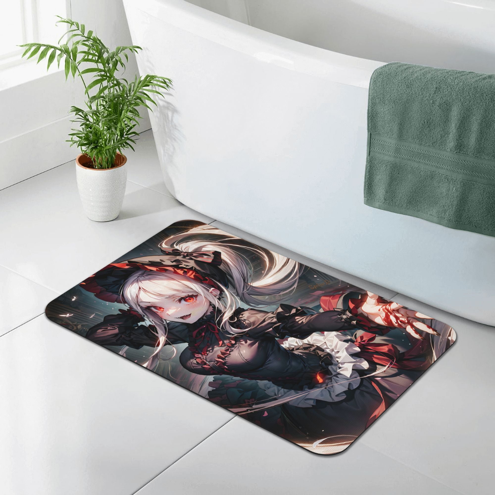 Anime Overlord Shalltear Bloodfallen Bath Mat Diatomaceous Earth Shower ...