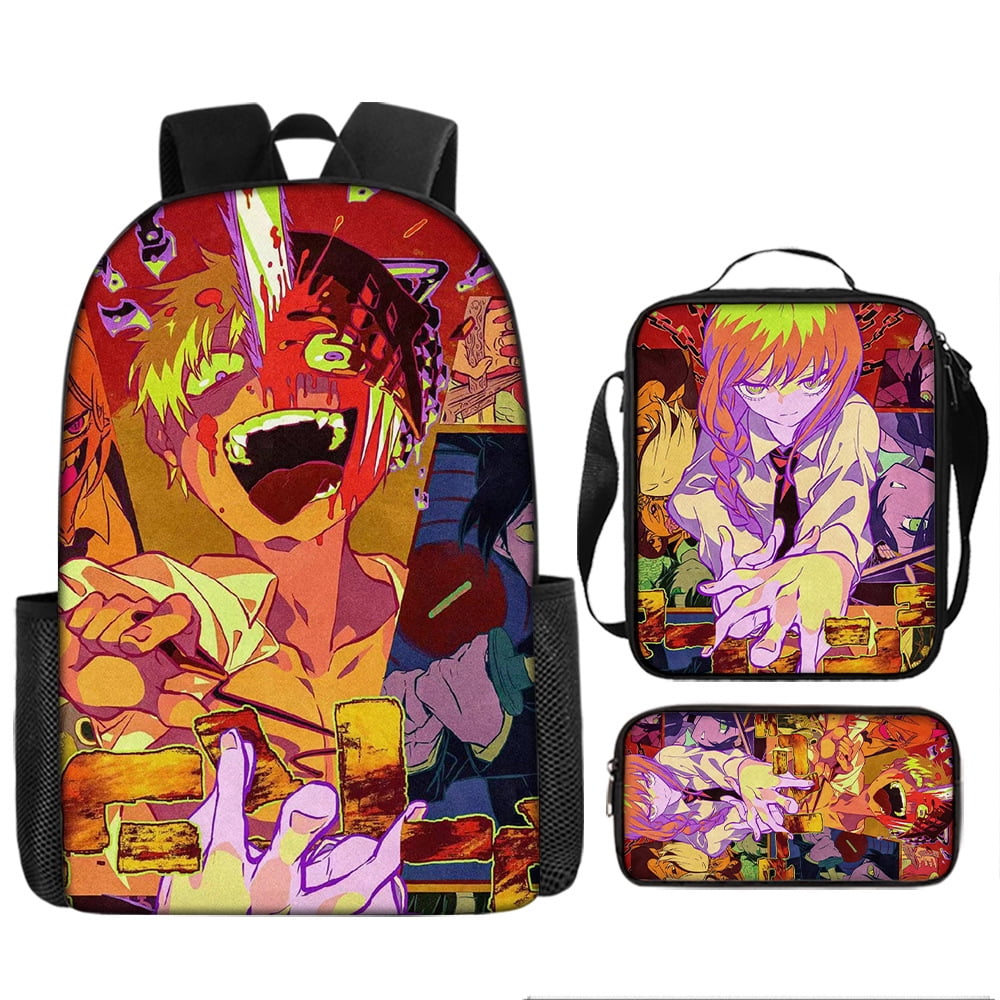 Anime Peripheral Chainsaw Man Backpack Simple Lightweight Large ...