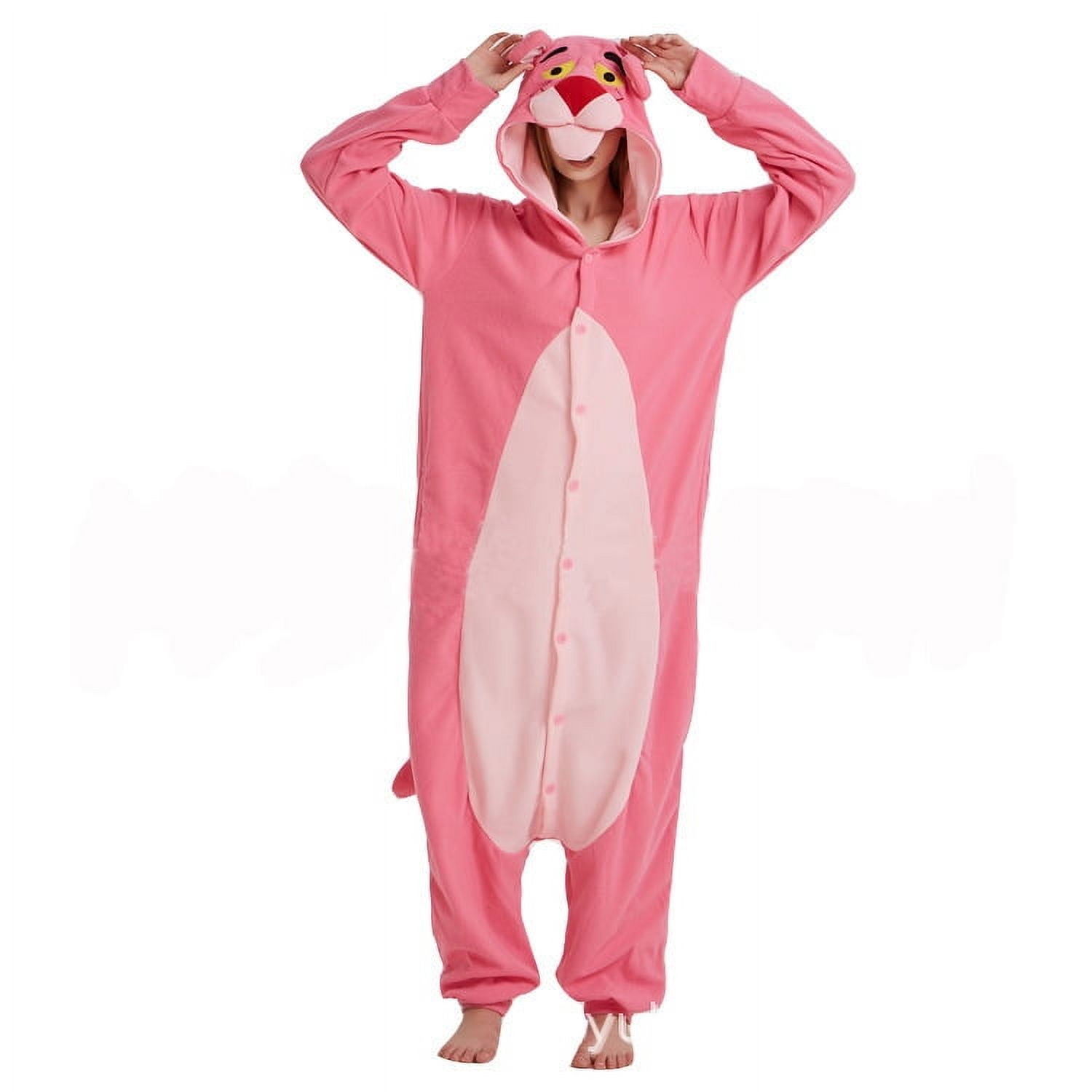 Anime Pink Panther Pajamas Onesie Jumpsuit for Adult Women Homewear ...