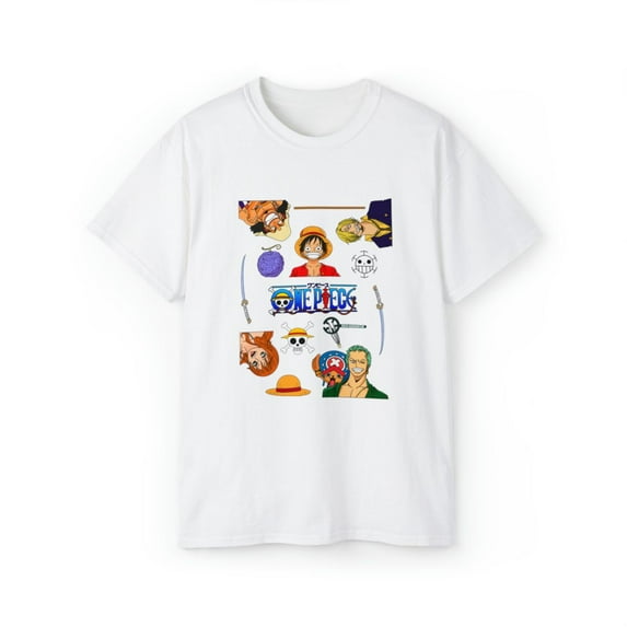 Anime Pirate Crew Graphic Tee Retro Adventure Themed Illustration ...