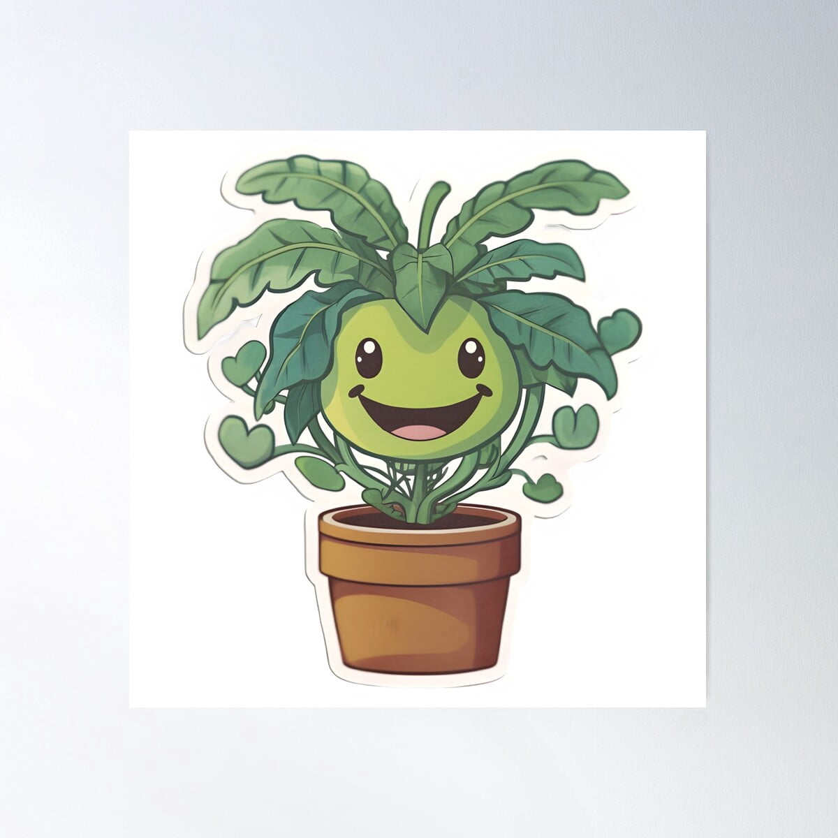 Anime Plant Cute Poster Wall Art, Modern Wall Decor For Living Room ...