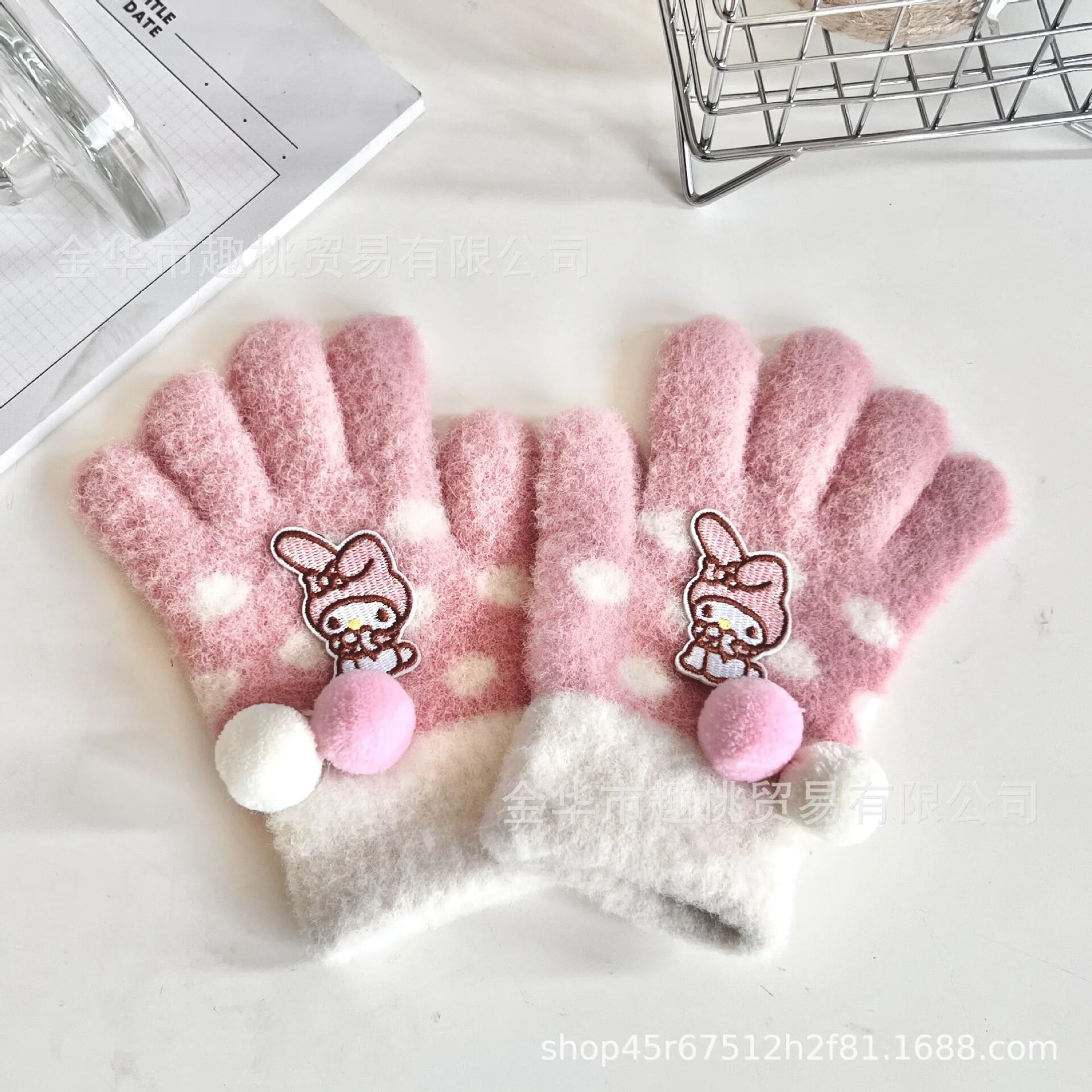 Sanrio Anime Plush Gloves Hello Kitty Kuromi My Melody Five Finger ...