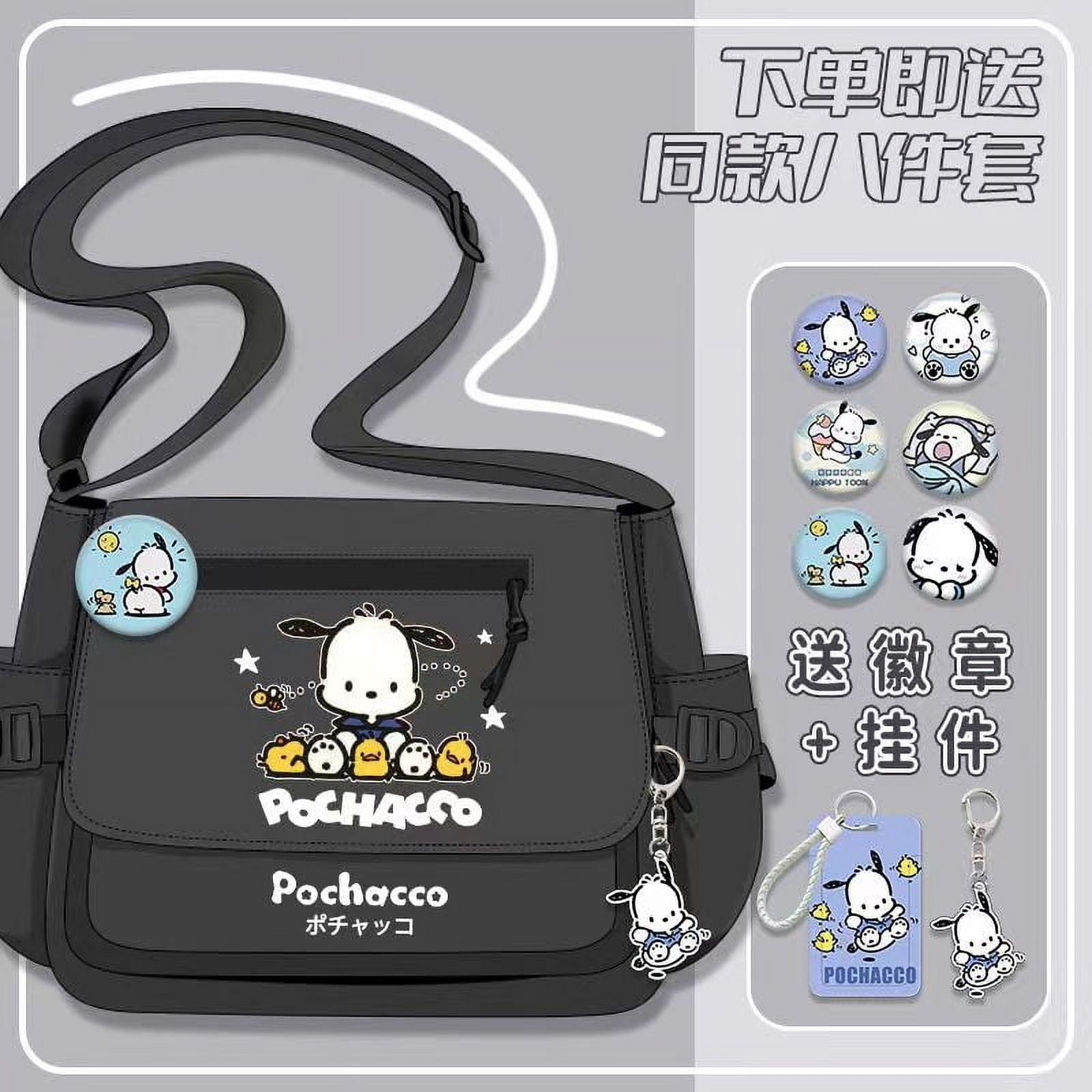 Anime Pochacco Kawaii Dog Shoulder Bag Black White Messenger Cartoon ...