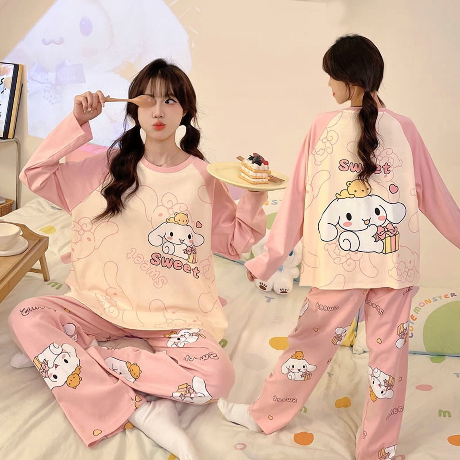 Anime Pochacco Women Pajamas Suit Sanrio My Melody Cinnamoroll Long ...