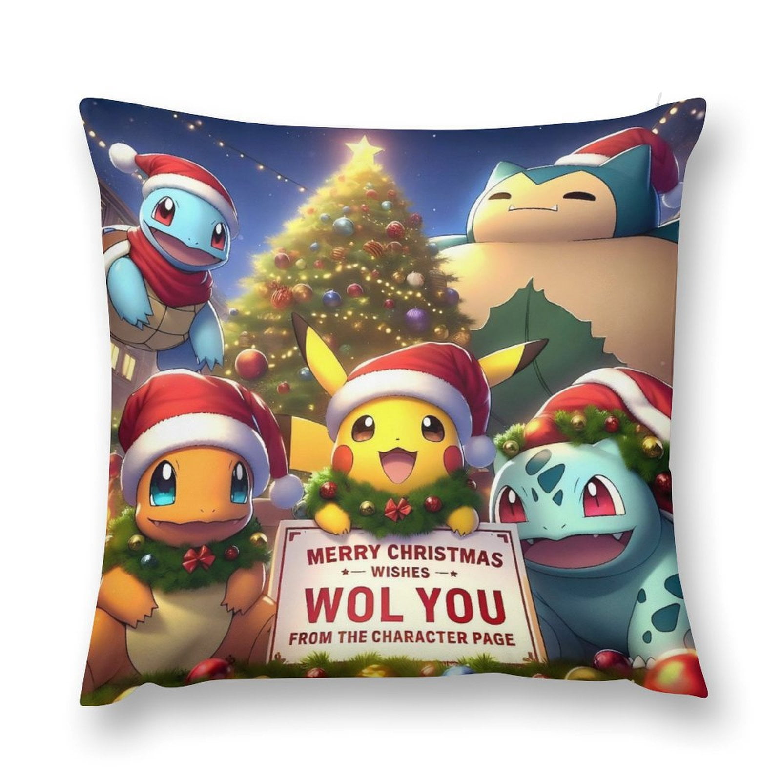 Anime Pokemon Christmas Pillowcases Pokemon Christmas Merch 16 "x16 ...