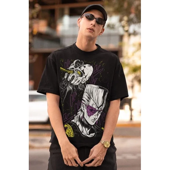 Anime Polnaref JoJo's Bizarre Black T Shirt Size S - 5XL - Walmart.com