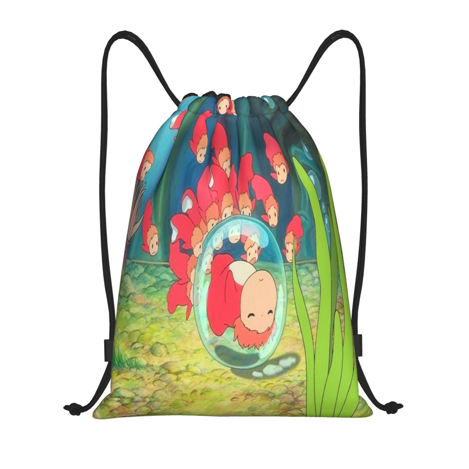 Anime Ponyo Drawstring Backpack Gym Bags Sport Sackpack For Men Women ...