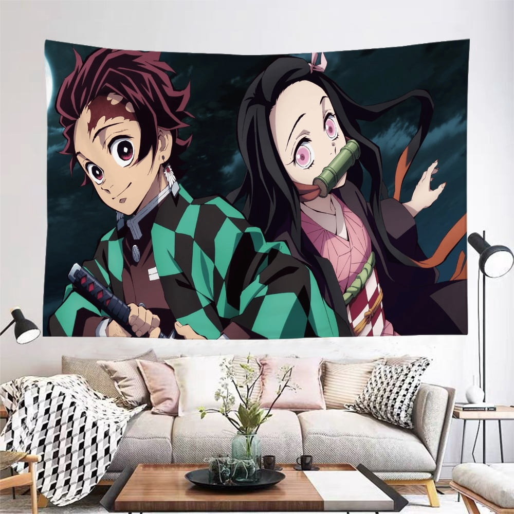 Anime Poster Demon Slayer-Backdrop Unique Party Banner for Kids Girls ...