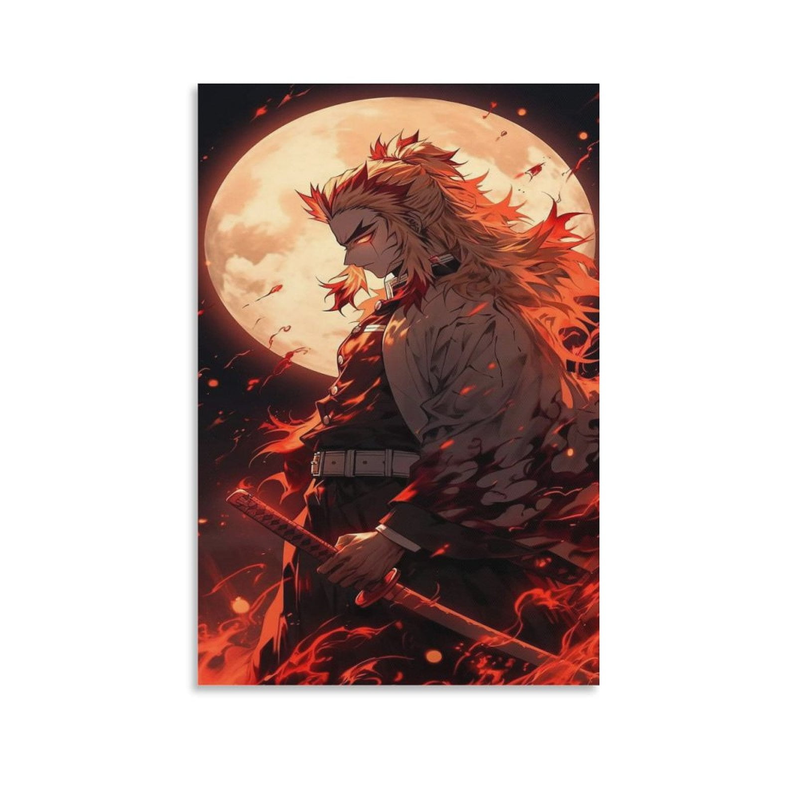 Anime Poster Kyojuro Rengoku Print Photo Art Painting Canvas Poster ...