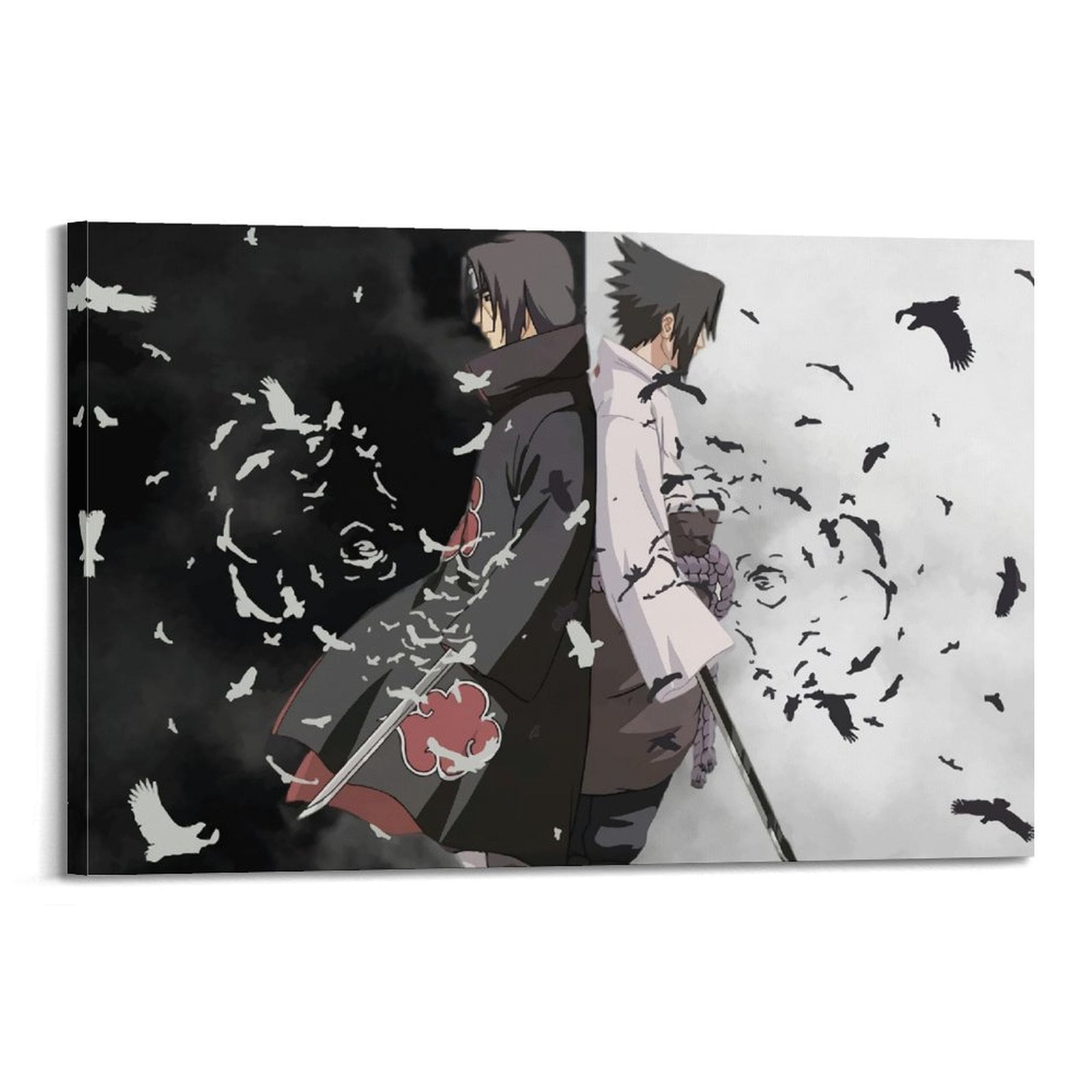 Anime Poster Naruto Uchiha Itachi & Uchiha Sasuke Painting Vintage ...