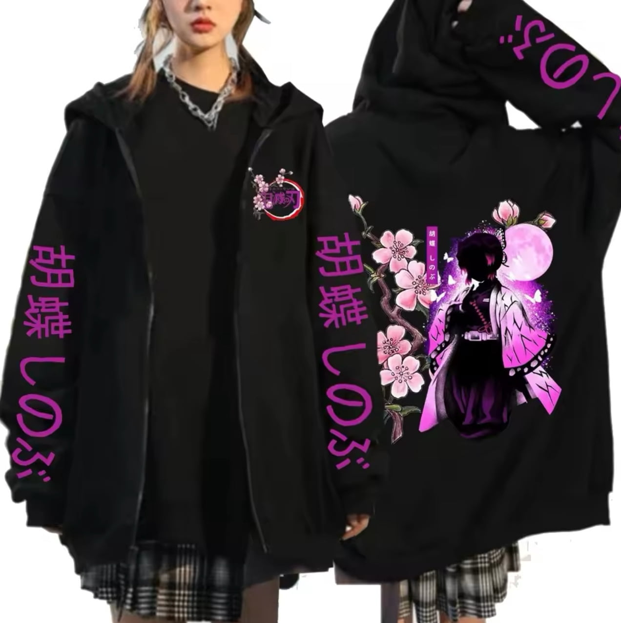 Anime Print Zip Up Hoodie – Casual Loose Fit Streetwear Jacket for Men ...