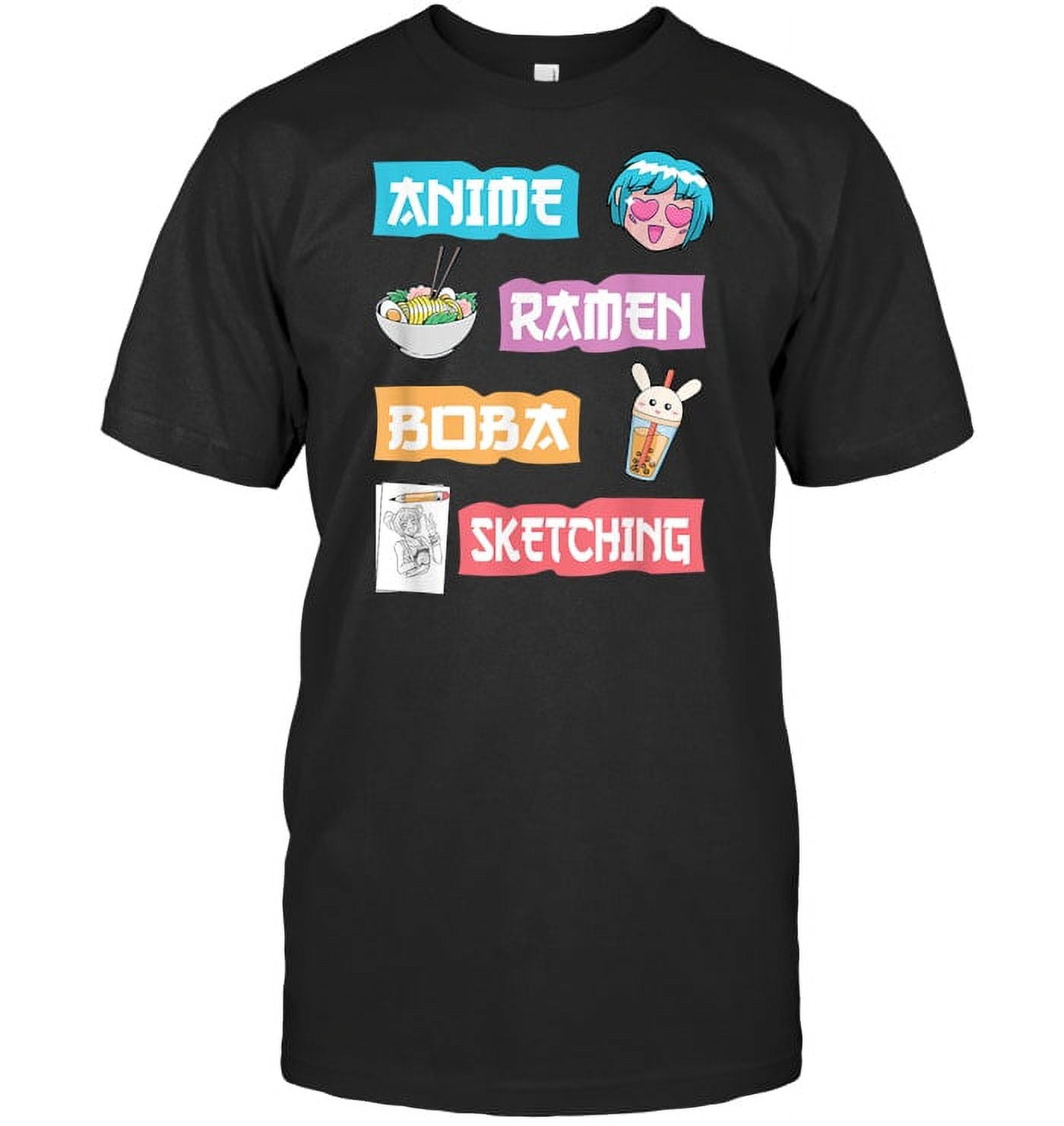 Anime Ramen Boba Sketching Kawaii Anime Lover Merch Gift T Shirt ...