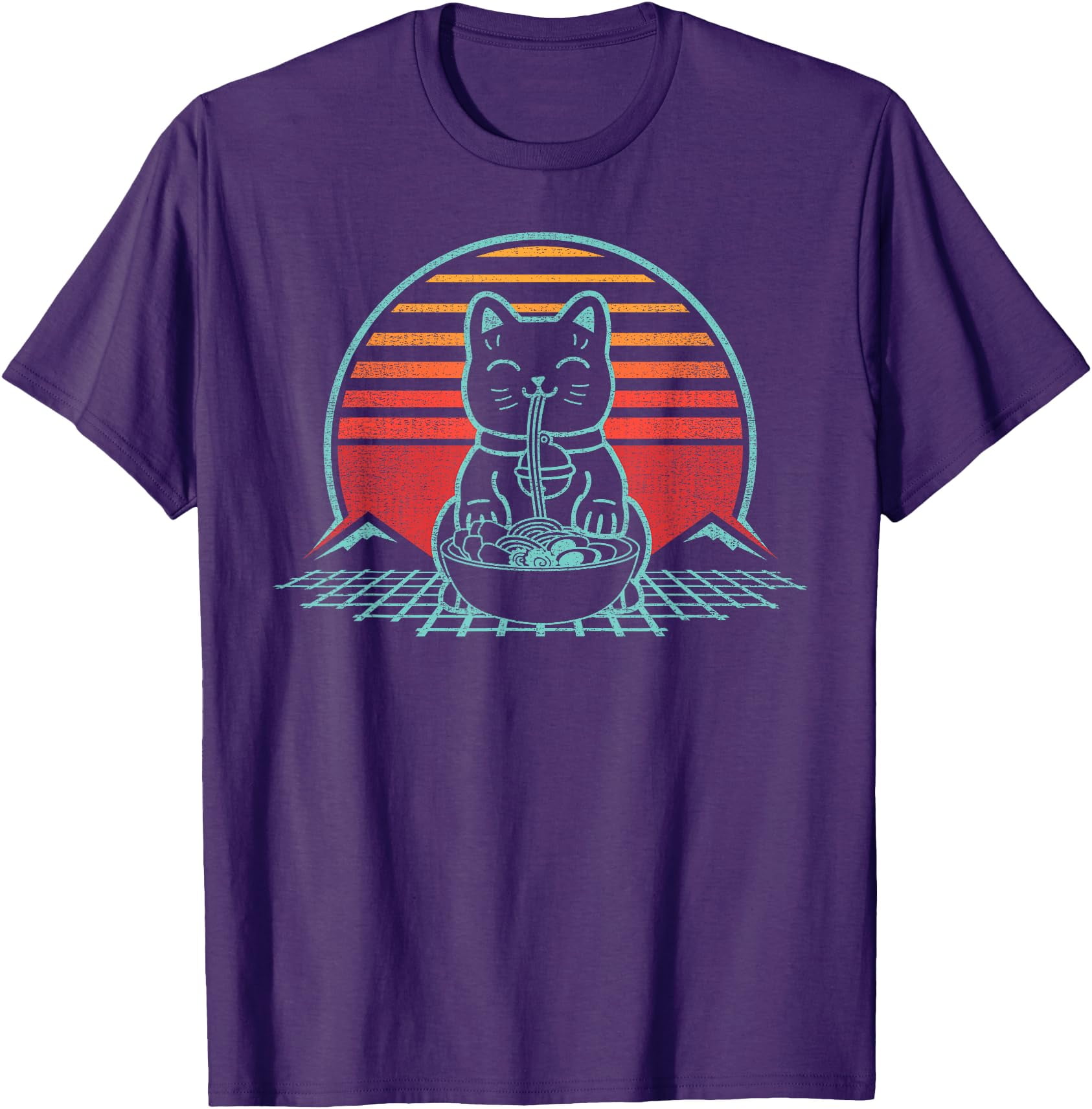 Anime Ramen Cat Retro Japanese Noodles Aesthetic Softstyle Unisex T ...