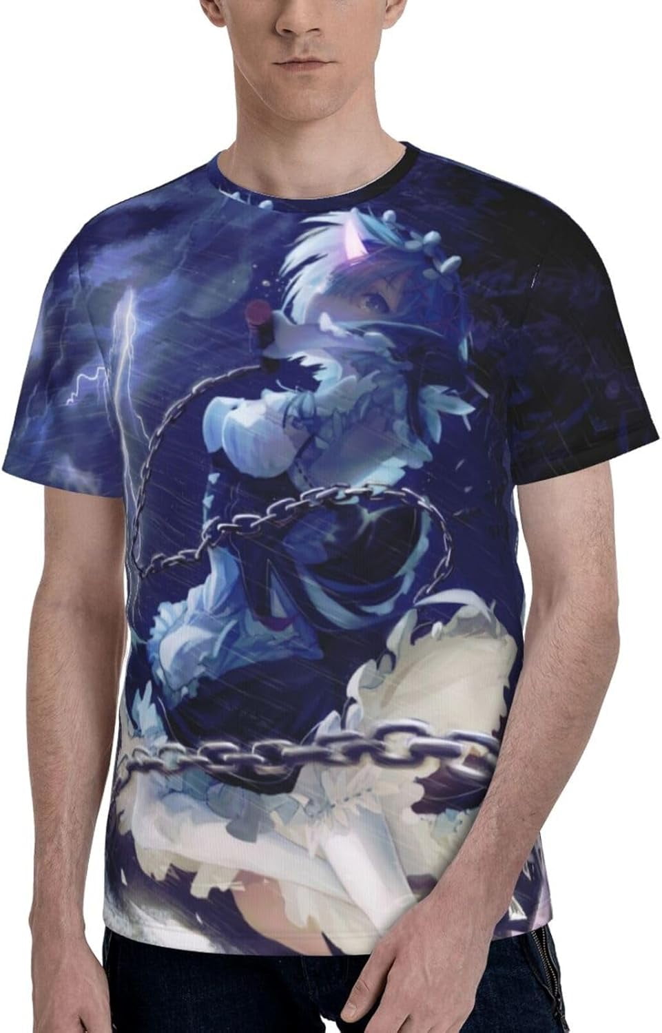 Anime Re Zero Rem and Ram Shirt Short Sleeve Cosplay T-Shirts Crew Neck ...