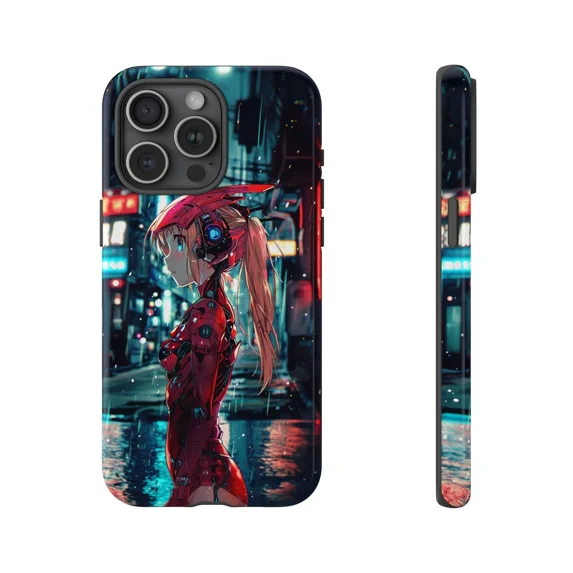 Anime Red Futuristic Girl Phone Case for iPhone 17 through 11 Pro Max ...