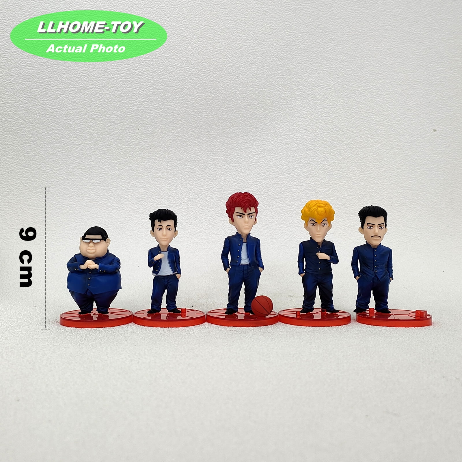 Anime SD Hanamichi Sakuragi Sakuragi's Gang 5pcs Figure Statue Toy Gift ...