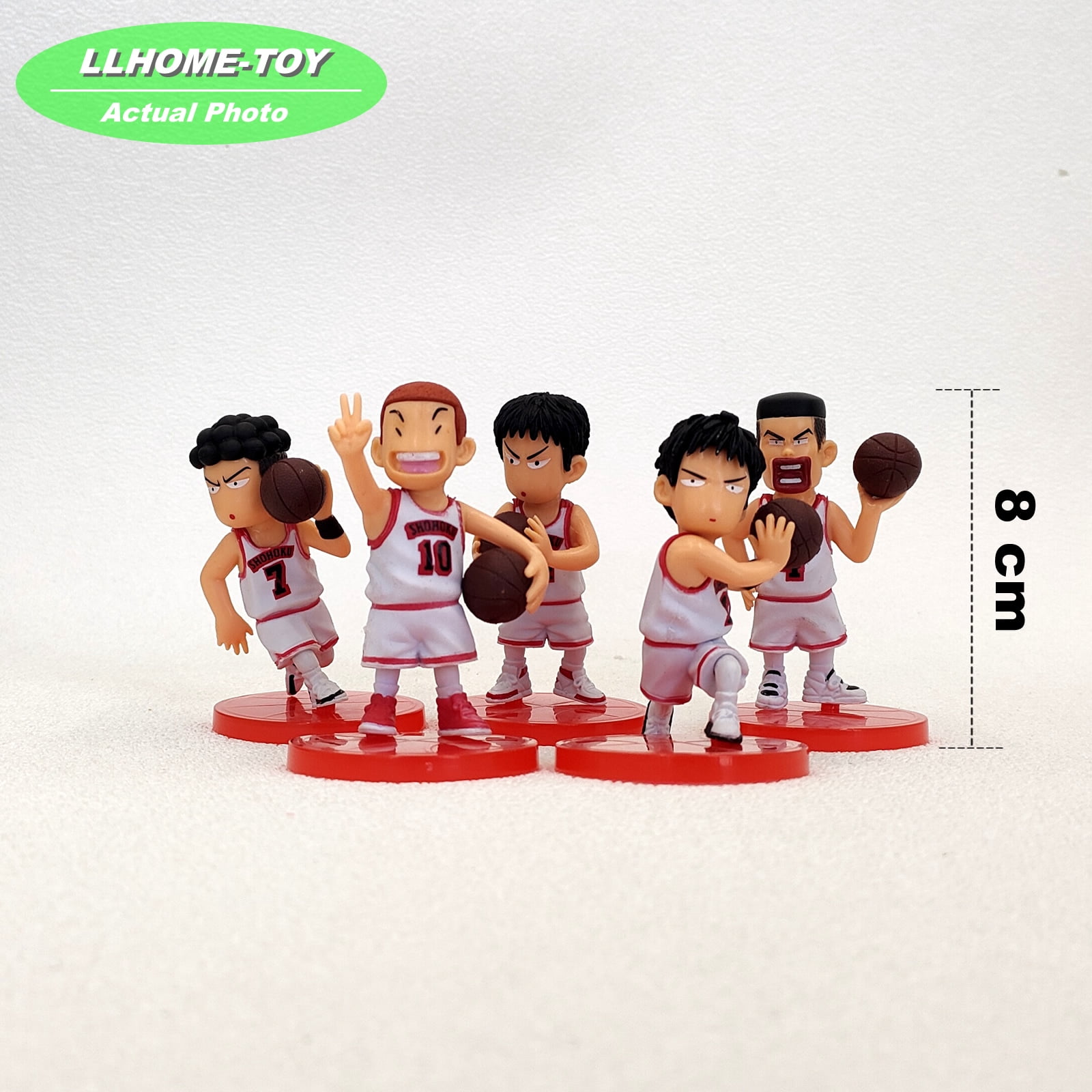 Anime SD Shohoku Team Sakuragi 5PC set cute Figure Toy Gift cake topper ...